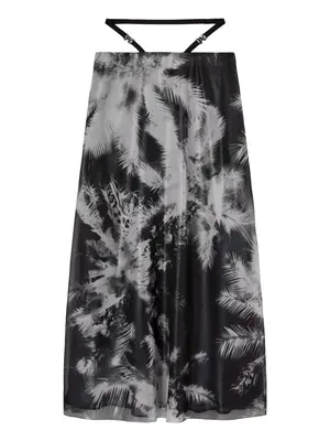 PALM ANGELS Palm Angels Blueprint Flared Midi Skirt