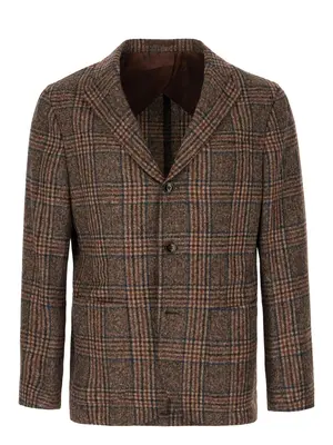BARBA NAPOLI Checked Blazer - Brown