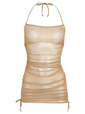AMIR SLAMA Draped Mini Dress - Gold