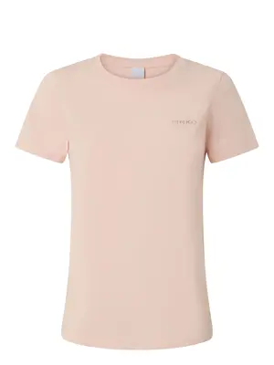 Pinko Logo-embroidered T-shirt - Pink