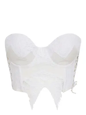 AMIR SLAMA Lace-detail Top - White