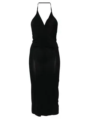 Rick Owens Rose Cowl-effect Midi Dress - Black
