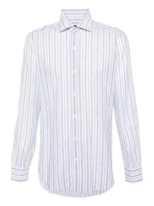 BARBA NAPOLI Halo-stripe Semi-sheer Shirt