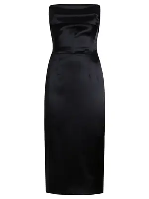 Dolce & Gabbana Dna Satin-finish Midi Dress - Black