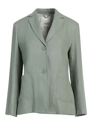 Max Mara Linen Single-breasted Blazer - Sage Green