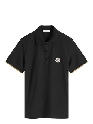 Moncler Logo Short Sleeve Polo - Black