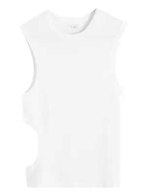 ST. AGNI Organic Cotton Cut Out Tank Top - White