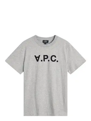 A.p.c. Vpc Logo T-shirt - Heathered Grey/dark Navy