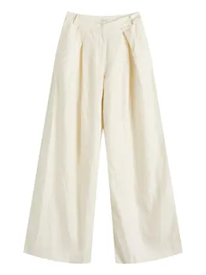 ST. AGNI Minimal Fold Trousers - Ivory