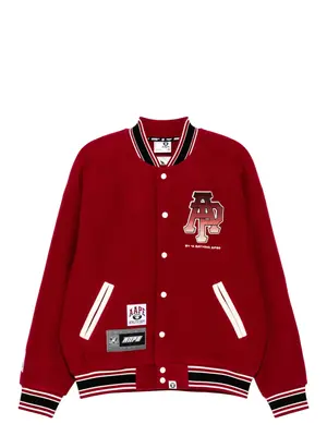 AAPE BY *A BATHING APE® Logo Varsity Jacket - Red