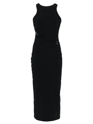 Patrizia Pepe Piercing-detail Midi Dress - Black