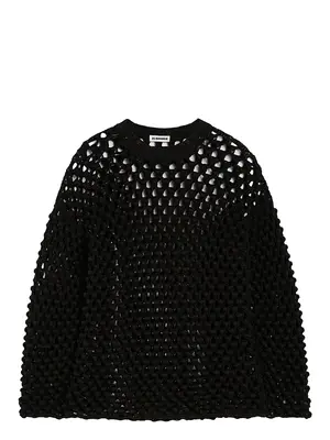 JIL SANDER Open Knit Sweater - Black