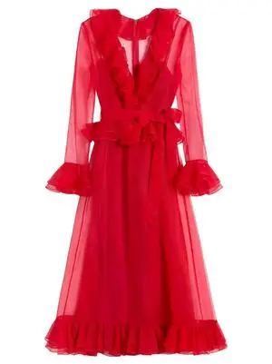 Valentino Garavani Organza Midi Dress - Red