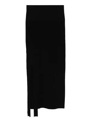 Victoria Beckham Ribbed Pencil Midi Skirt - Black