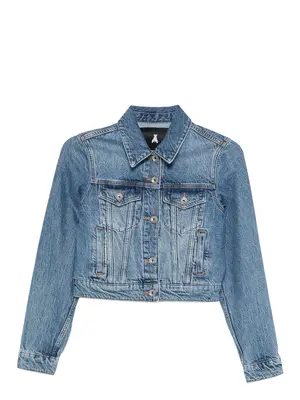 Patrizia Pepe Cropped Denim Jacket - Blue