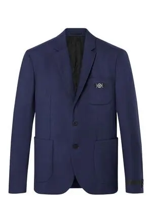 Versace Single-breasted Wool Blazer - Blue
