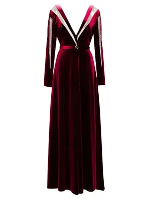 SAIID KOBEISY Velvet Long Gown - Red