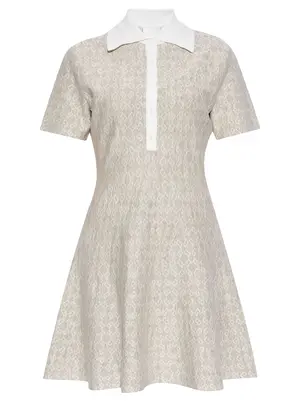 Givenchy Monogram Wool-blend A-line Dress - Neutrals