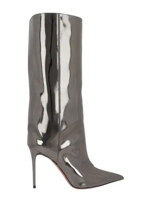 Amina Muaddi 95mm Fiona Boots - Silver