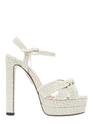 AQUAZZURA 130mm Nina Sandals - Silver
