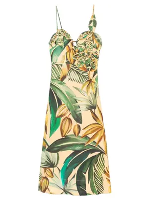 Farm Rio Bananart Midi Dress - Yellow