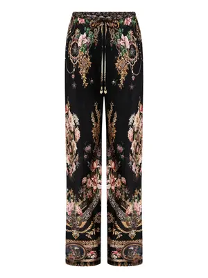 Camilla Graphic-print Trousers - Black
