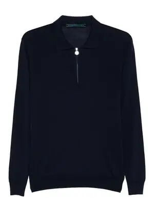 Kiton Fine-knit Polo Shirt - Blue