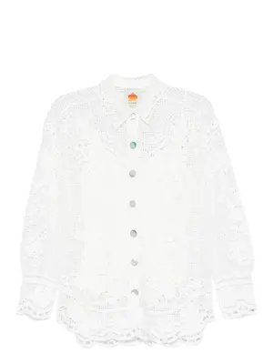 Farm Rio Broderie-anglaise Shirt - White