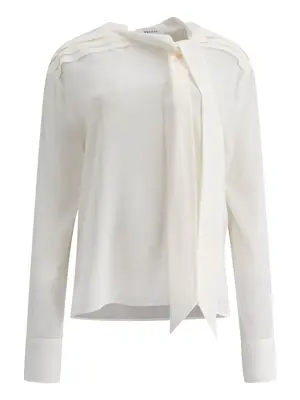ALEXANDER MCQUEEN Alexander McQueen Scarf-Detailed Georgette Shirt