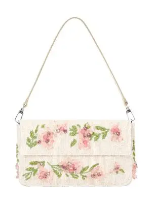 Staud Timmy Beaded Shoulder Bag Magnolia