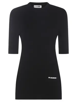 JIL SANDER Logo-print Mini Dress - Black
