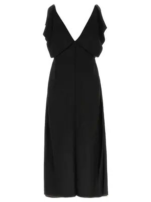 JIL SANDER V-neck Maxi Dress - Black