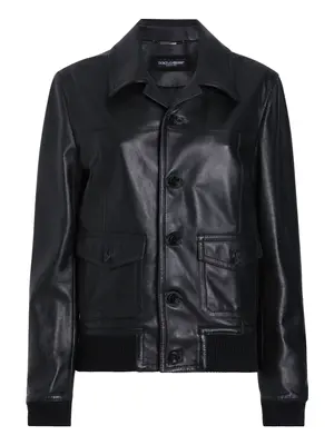 Dolce & Gabbana Leather Jacket - Black