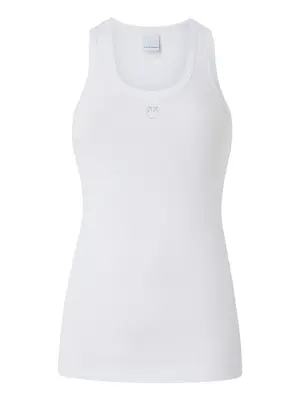 Pinko Logo-embroidered Tank Top - White