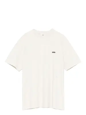 AUTRY Logo-embroidered T-shirt - Neutrals