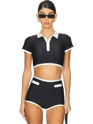 SHANI SHEMER Chloe Crop Top - Black & White