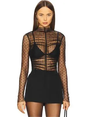 Majorelle Astrid Sheer Bodysuit - Black