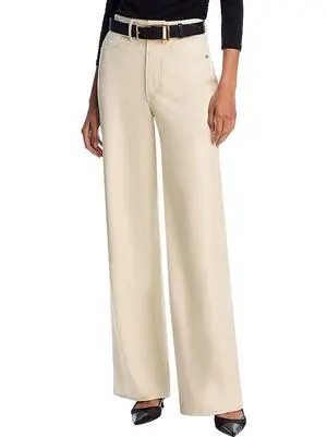 Veronica Beard Taylor High-rise Wide Leg Trousers - Ecru