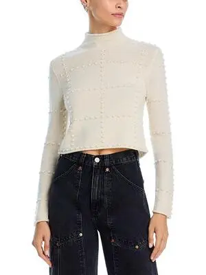 Guest In Residence Popcorn Mock Neck Sweater - Cream