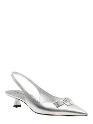 STUART WEITZMAN Rosie 35 Slingback Pumps - Silver