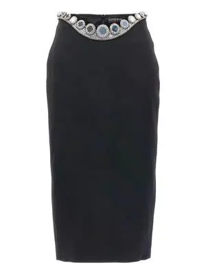 David Koma Rhinestone-embellished Pencil Skirt - Black