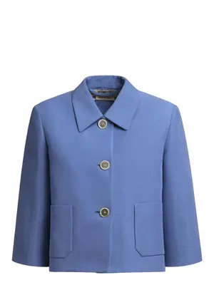 Marni Cotton Cropped Jacket - Blue