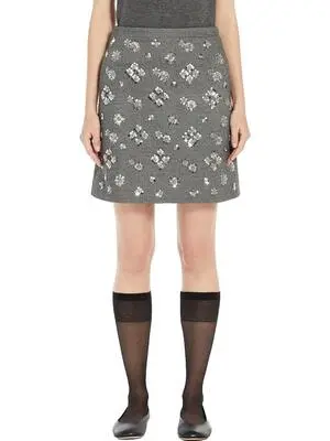 Max Mara Monza Sequin Mini Skirt - Medium Grey