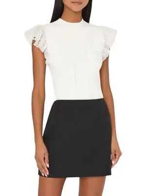 MILLY Milly Chiffon Flutter Sleeve Top