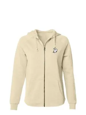 DALIX Heartly Ghost Zip Fleece Hoodie - Bone