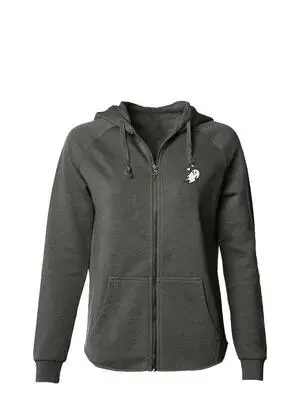 DALIX Heartly Ghost Zip Fleece Hoodie - Shadow