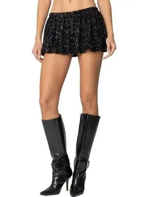 EDIKTED Sequin Mini Skirt - Black