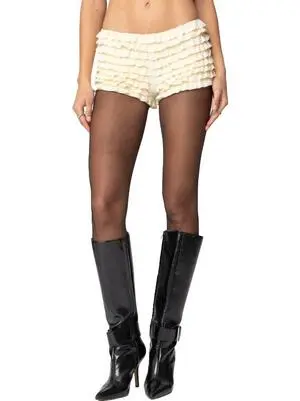 EDIKTED EDIKTED Tiered Ruffle Low Rise Micro Shorts
