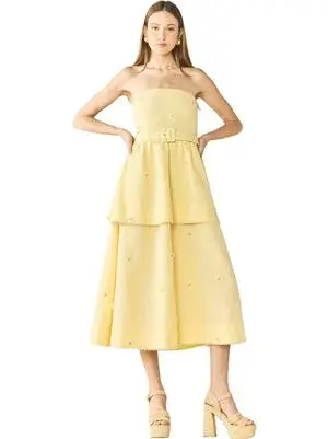EDDY Eddy Daisy Midi Dress Yellow