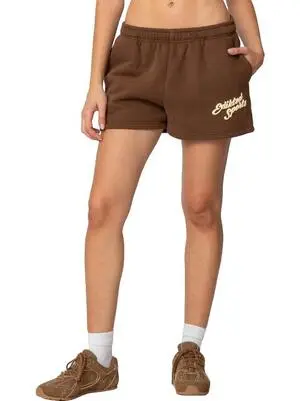 EDIKTED Relaxed-fit Sweat Shorts - Brown